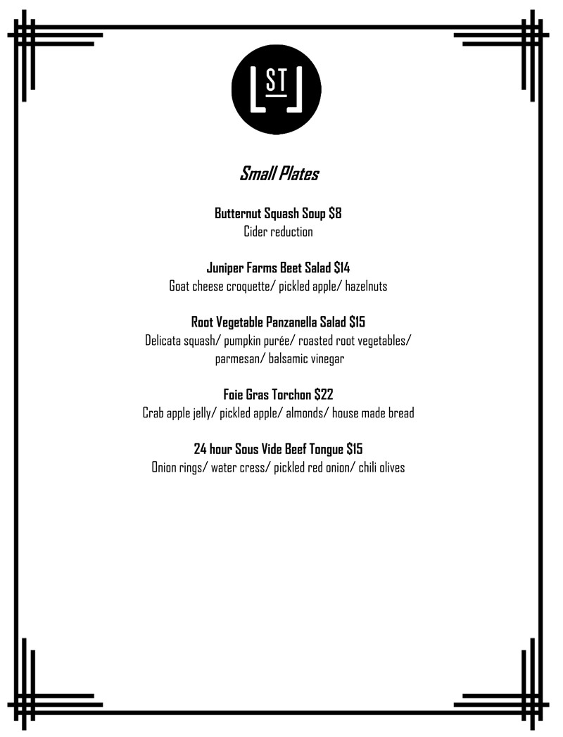 Small Plates Menu